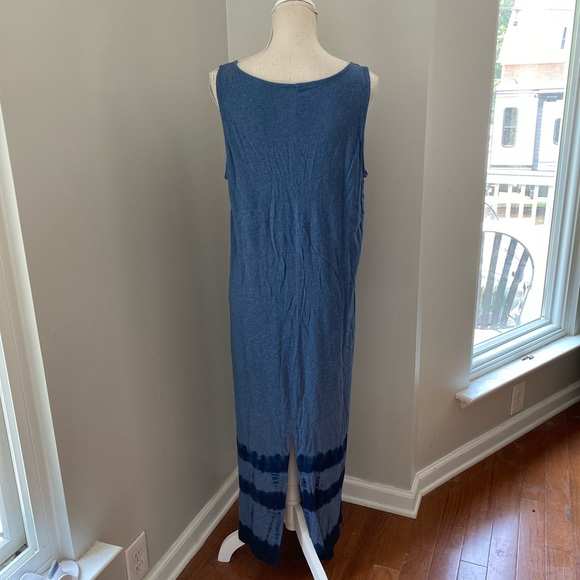 J. Jill | Dresses | Jjill Pure Jill Blue Sleeveless V Neck Maxi W Tie ...